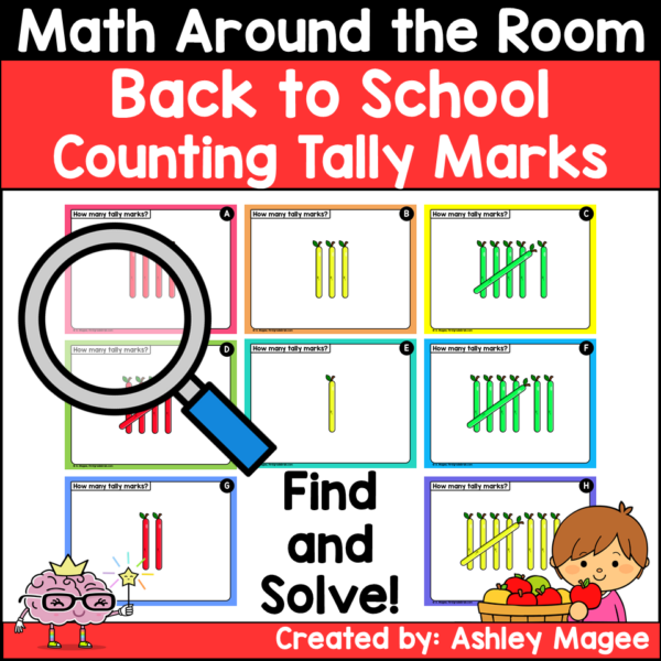 Back to School Math Around the Room Counting Tally Marks Printable ...