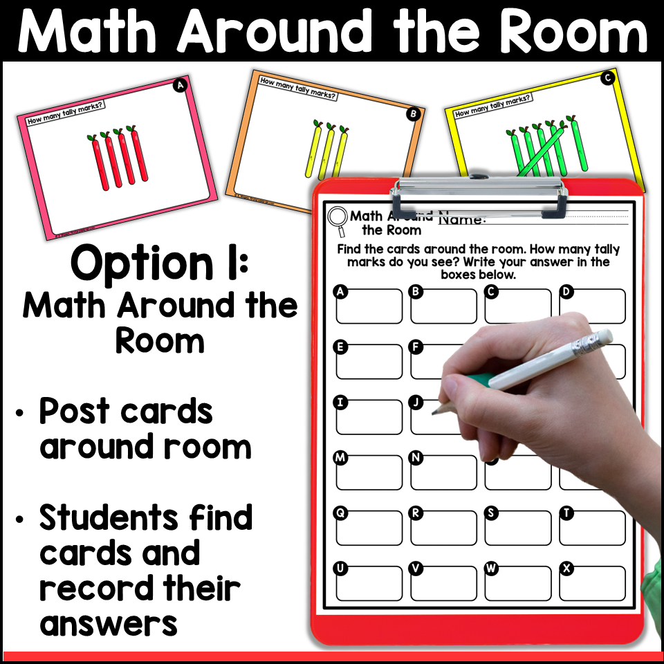 Back to School Math Around the Room Counting Tally Marks Printable ...