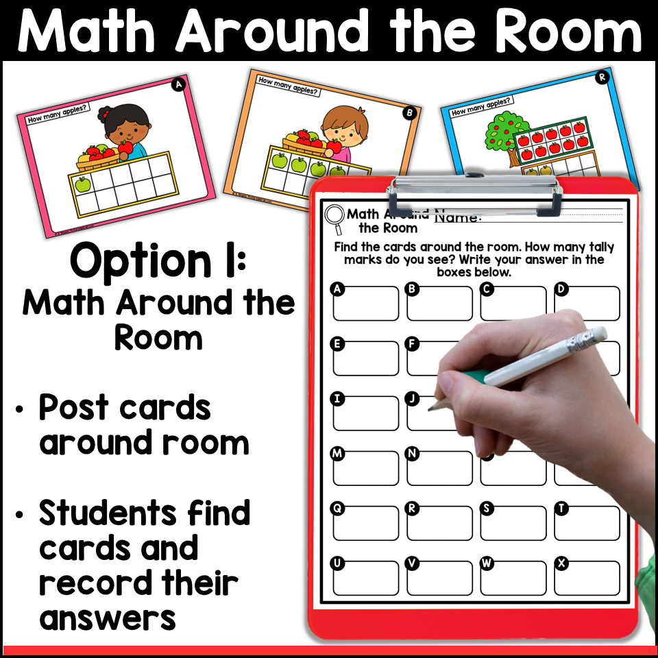 Back to School Math Around the Room Counting Ten Frames Printable ...