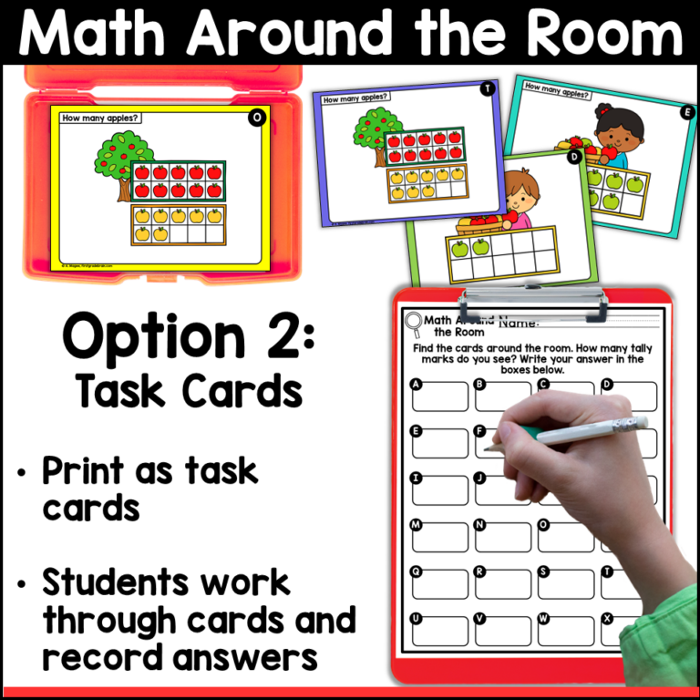 Back to School Math Around the Room Counting Ten Frames Printable ...