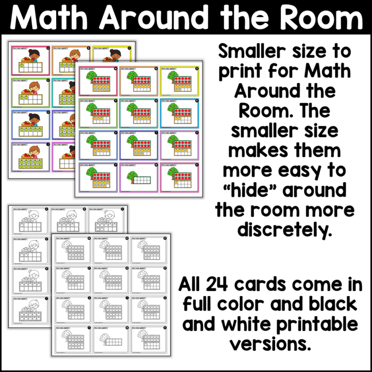 Back to School Math Around the Room Counting Ten Frames Printable ...