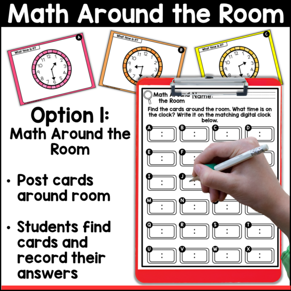 Back to School Math Around the Room Time to the Half Hour Printable ...