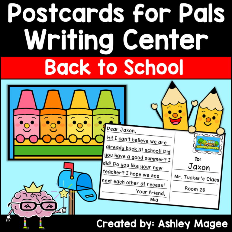 Postcards for Pals: Back to School Themed Writing Center Station | Made ...