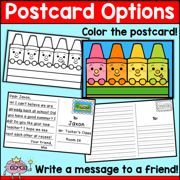 Postcards for Pals: Back to School Themed Writing Center Station | Made ...