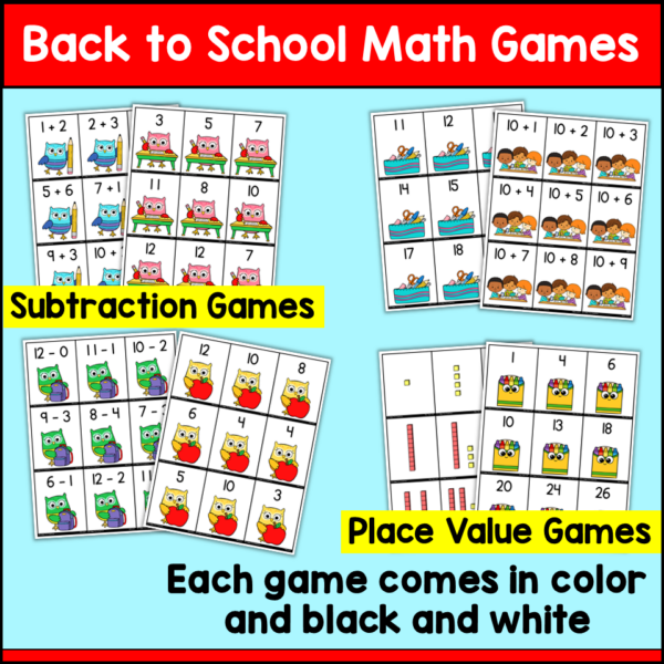 Back to School Math Card Games: 13 Games for Addition, Time, & More ...
