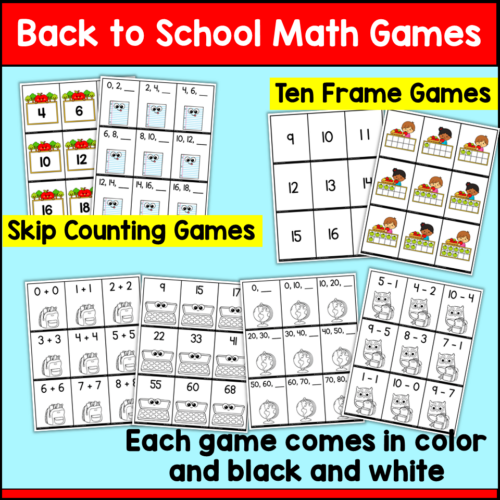 Back to School Math Card Games: 13 Games for Addition, Time, & More ...
