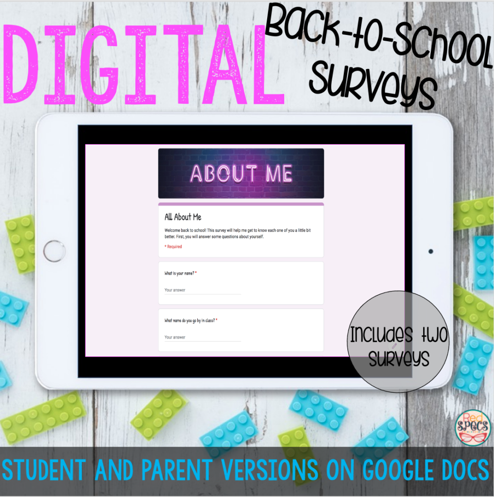 All About Me/ Back to School Digital Surveys - Made By Teachers