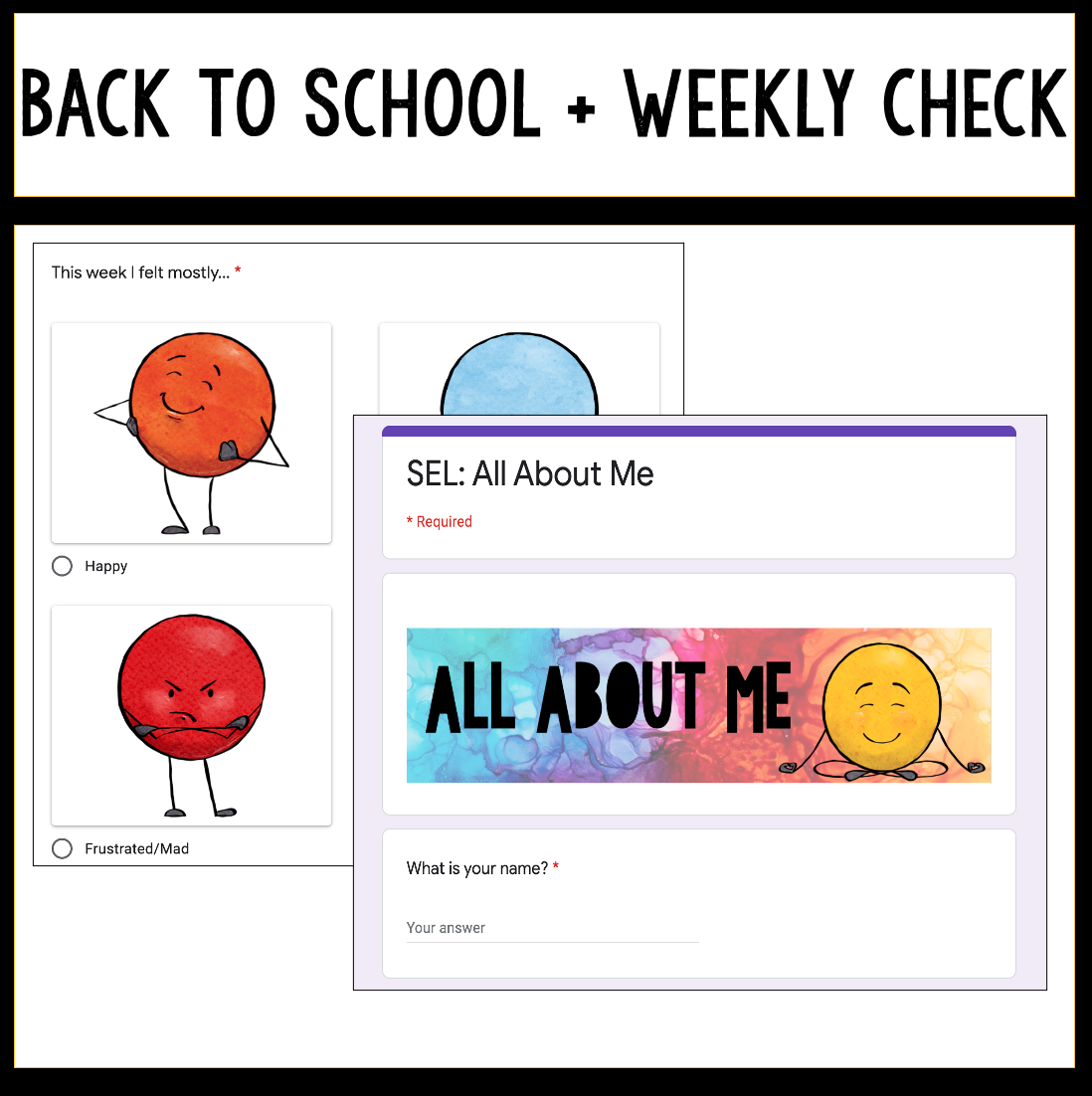 Back to School Digital SEL Surveys: All About Me + Weekly Check-In ...