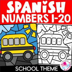 Color by Number in Spanish | Back to School | Spanish Color by Number ...