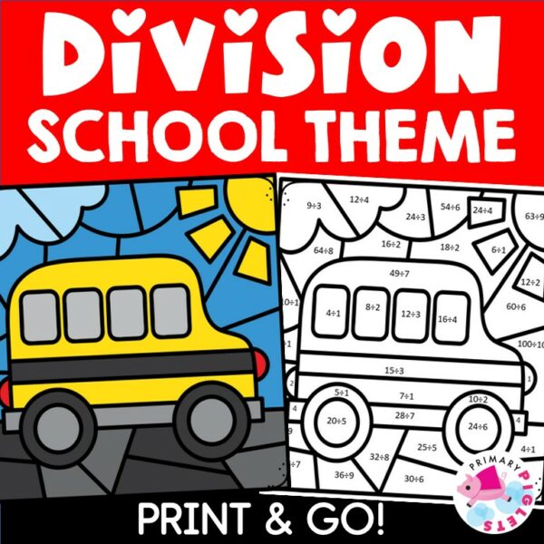 BACK TO SCHOOL COLOR BY NUMBER DIVISION FACTS PRACTICE - Made By Teachers