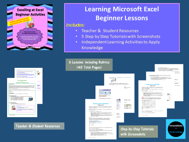 Excelling with Microsoft Excel - Beginner Activities - Made By Teachers