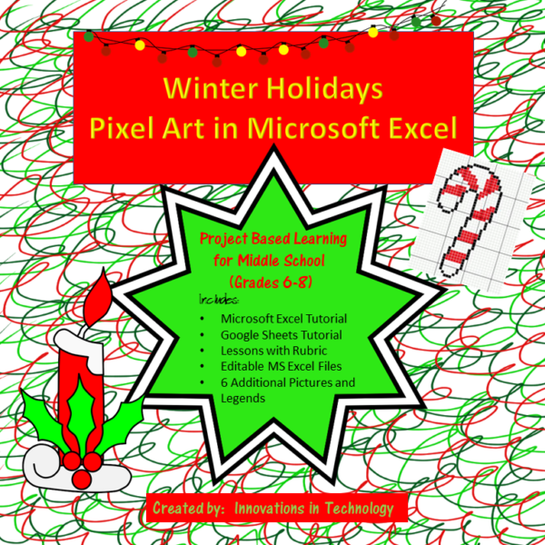 Winter Holiday / Christmas Pixel Art in Microsoft Excel or Google ...