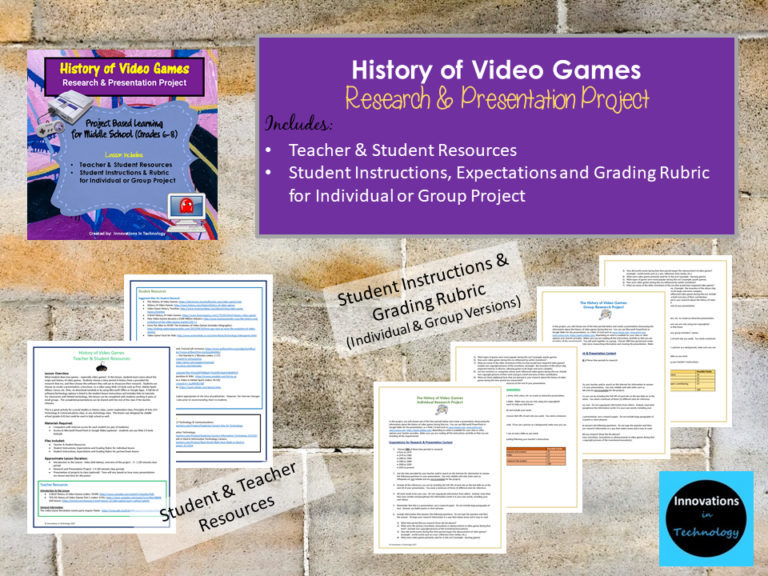 History of Video Games - Research & Presentation Project | Made By Teachers