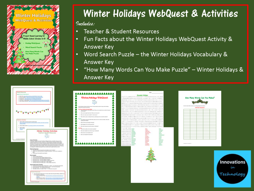 Winter Holidays / Christmas WebQuest & Activities | Made By Teachers