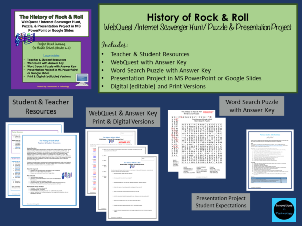 History of Rock and Roll WebQuest & Presentation Project | Made By Teachers