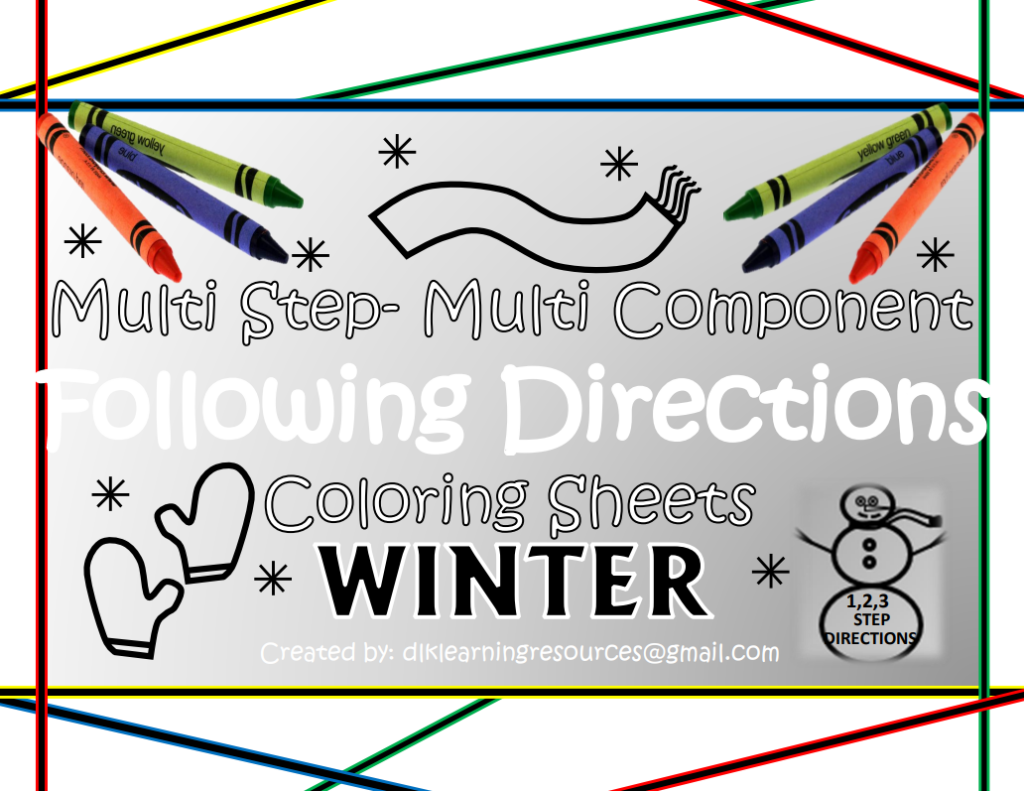 Following Directions Coloring Sheets WINTER 1 2 and 3 step directions ...