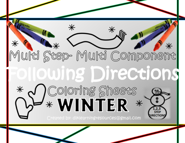 Following Directions Coloring Sheets WINTER 1 2 and 3 step directions ...