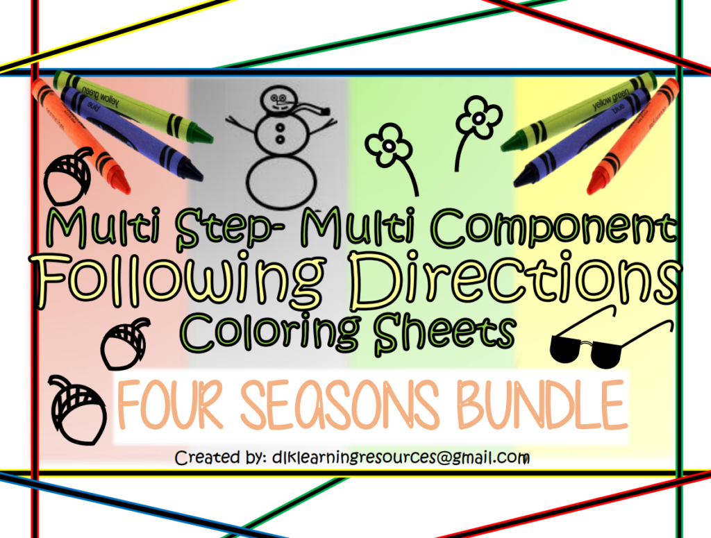 FOUR SEASONS Following Directions Coloring Sheets BUNDLE 1 2 and 3 ...