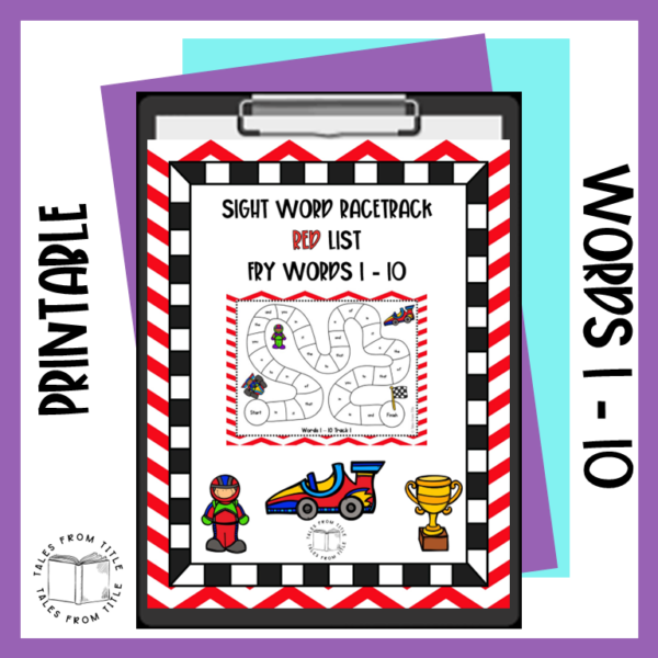 Fry Sight Word Fluency Racetracks | Words 1 - 10 | Printable | Made By ...