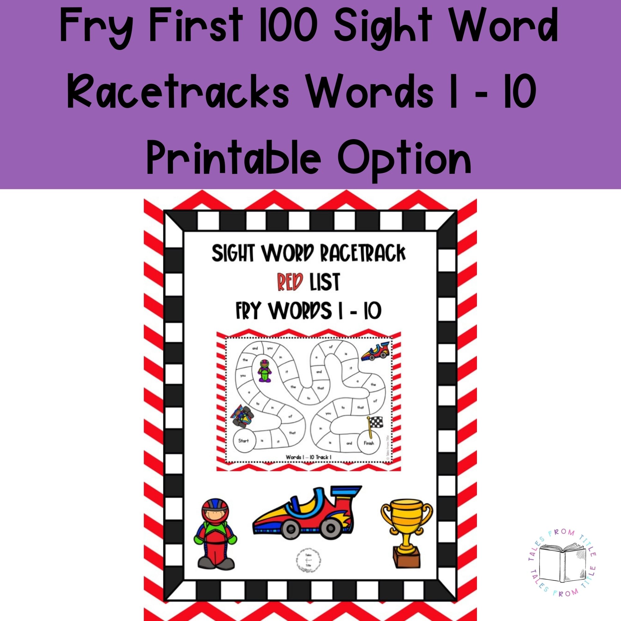 Fry Sight Word Fluency Racetracks | Words 1 - 10 | Printable - Made By ...