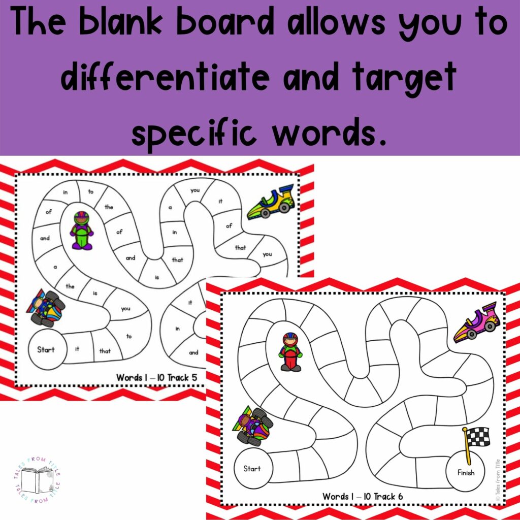 Fry Sight Word Fluency Racetracks | Words 1 - 10 | Printable | Made By ...