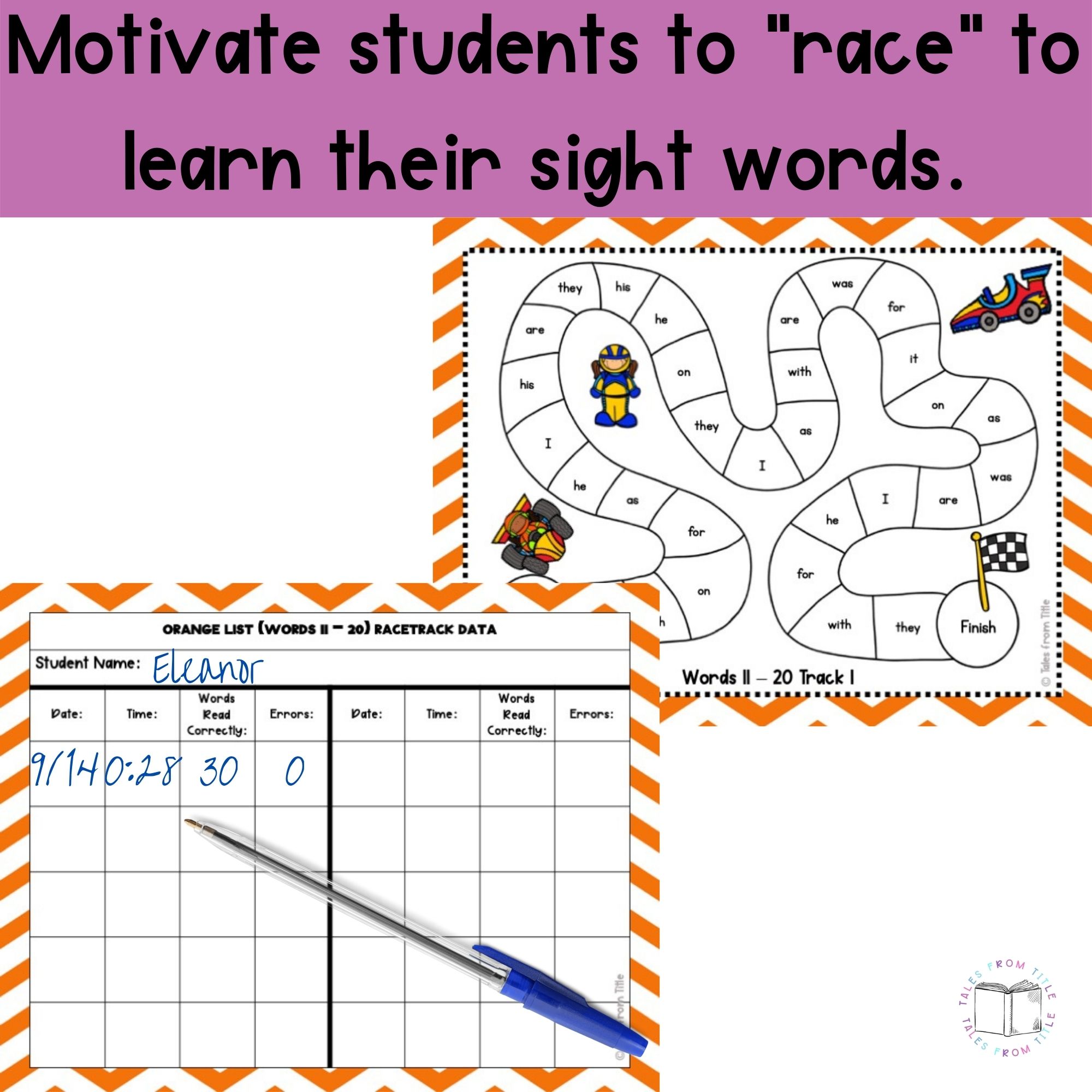 Fry Sight Word Fluency Racetracks | Words 11 - 20 | Printable - Made By ...