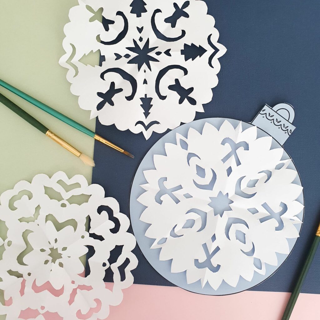 Christmas Cutout Craft - Snowflake Bauble | Made By Teachers