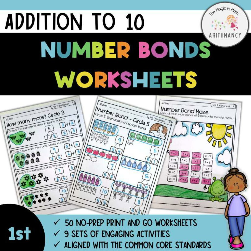 1ST GRADE NUMBER BONDS WORKSHEETS, NO-PREP, PRINT & GO, FUN & ENGAGING ...
