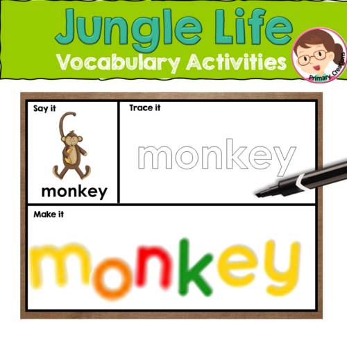 Vocabulary Activities - Jungle Animals Theme - Safari Animals Theme ...