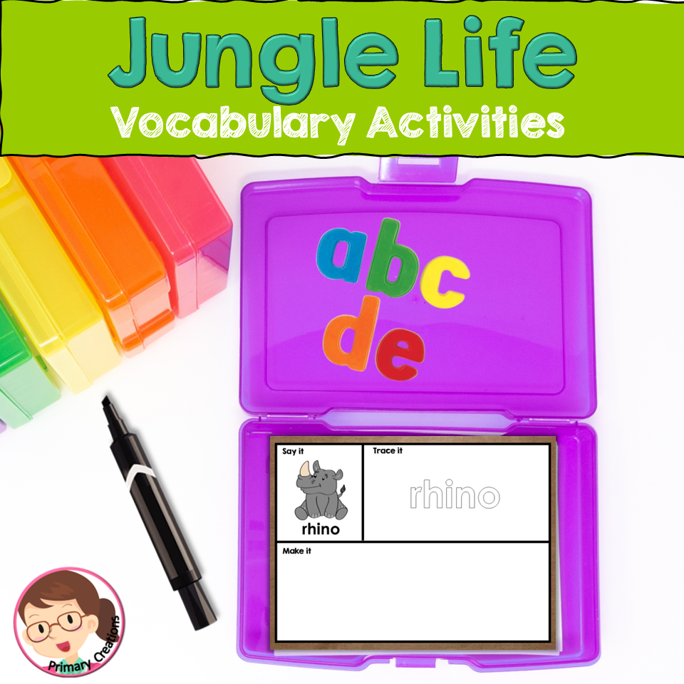 Vocabulary Activities - Jungle Animals Theme - Safari Animals Theme ...