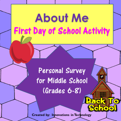 About Me - First Day of School Activity - Made By Teachers