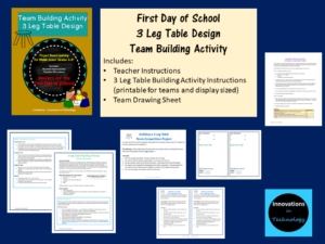 First Day of School - 3 Leg Table Team Building Activity (Back to ...