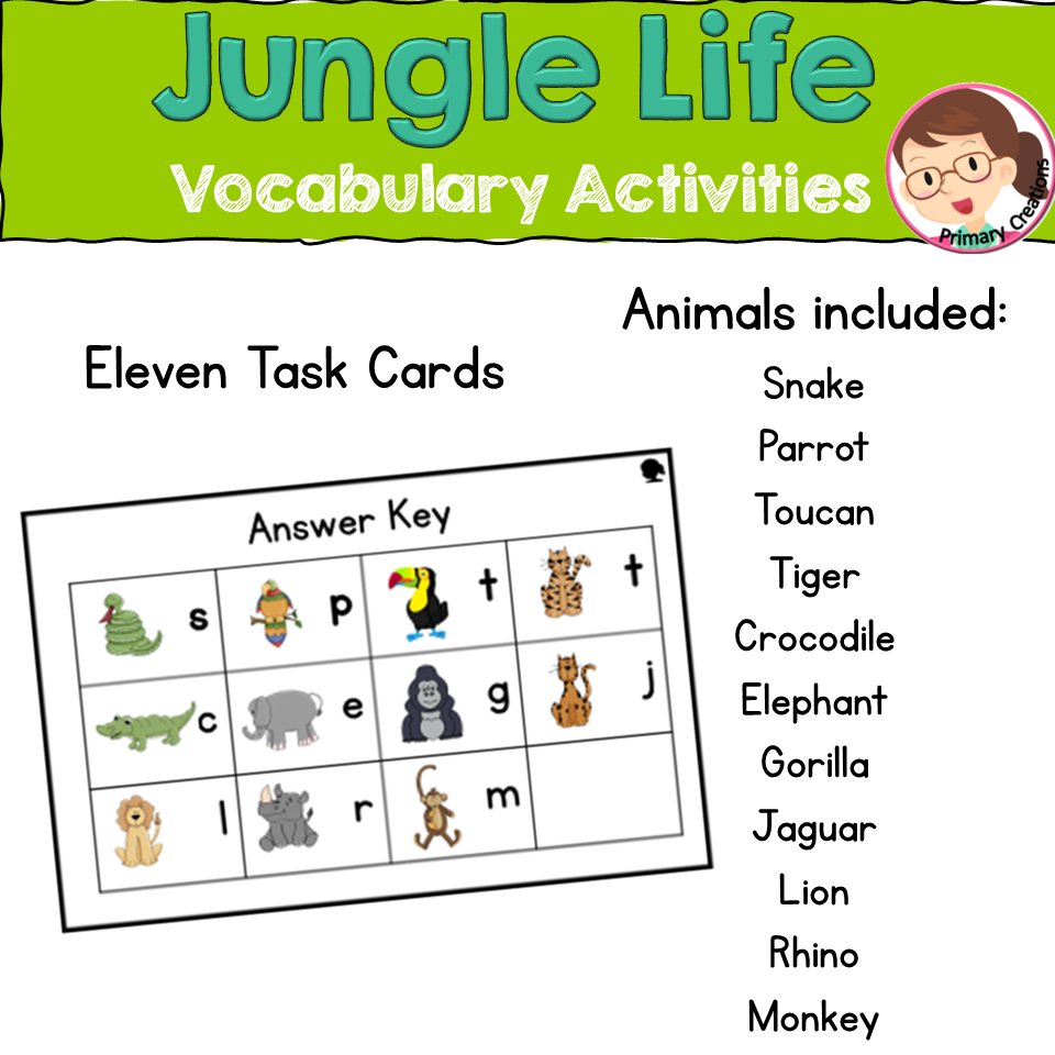 Beginning Sounds - Jungle Animals Theme - Safari Animals Theme | Made ...