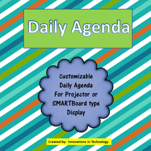 Daily Agenda - for Projector or SMARTBoard - Made By Teachers
