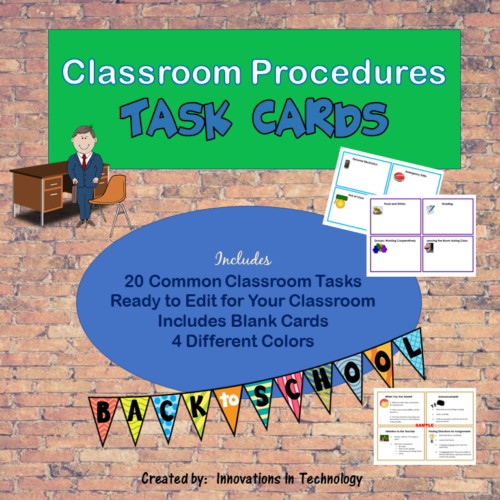 Classroom Procedures Task Cards - Back to School - Made By Teachers
