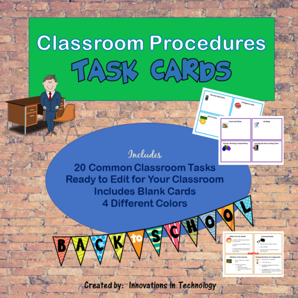 Classroom Procedures Task Cards - Back to School | Made By Teachers