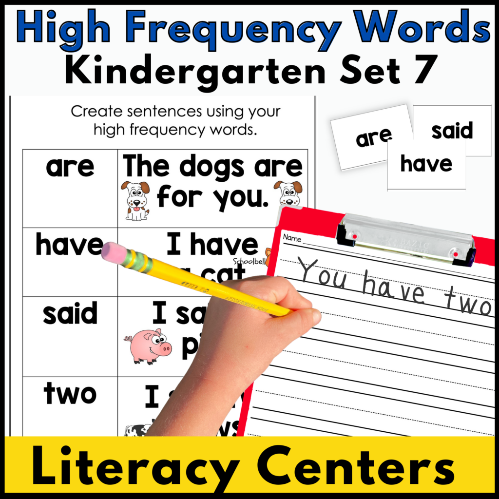 Benchmark Advance High Frequency Word Activities | Kindergarten Unit 7 ...