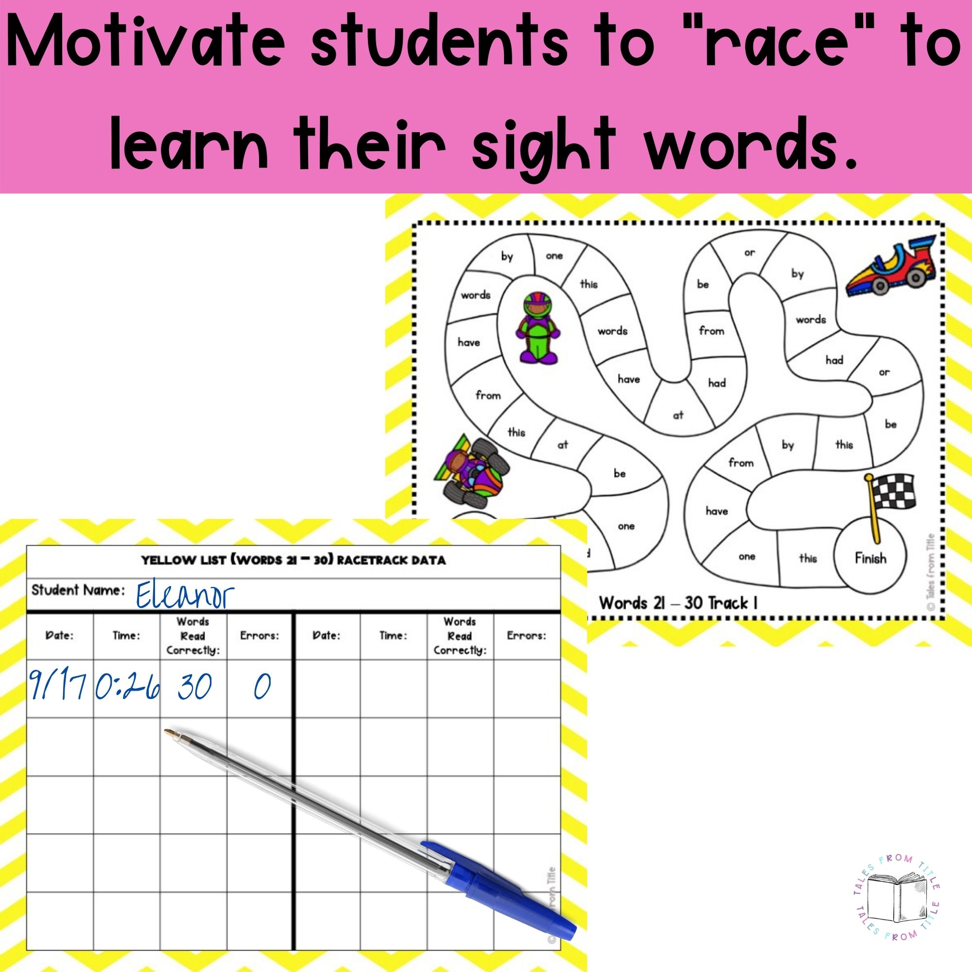 Fry Sight Word Fluency Racetracks | Words 21 - 30 | Printable | Made By ...