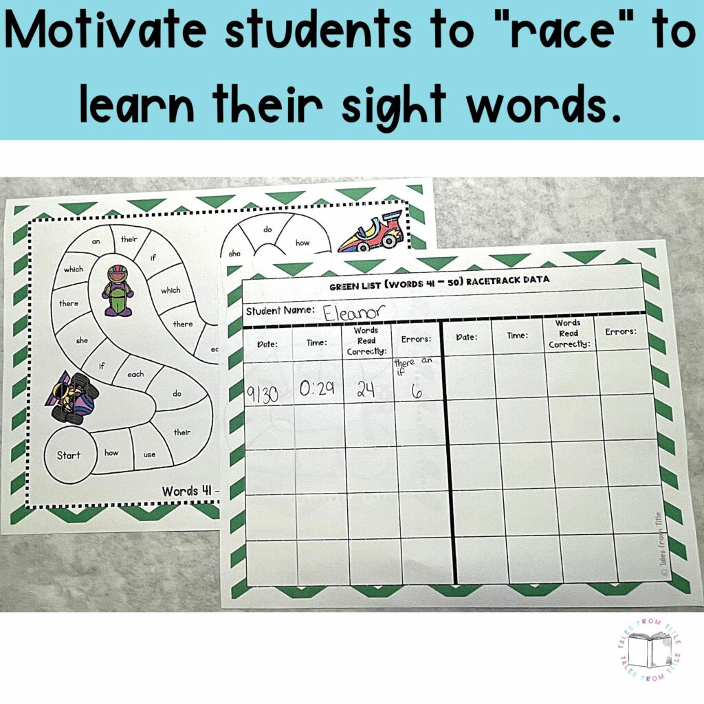 Fry Sight Word Fluency Racetracks | Words 41 - 50 | Printable - Made By ...