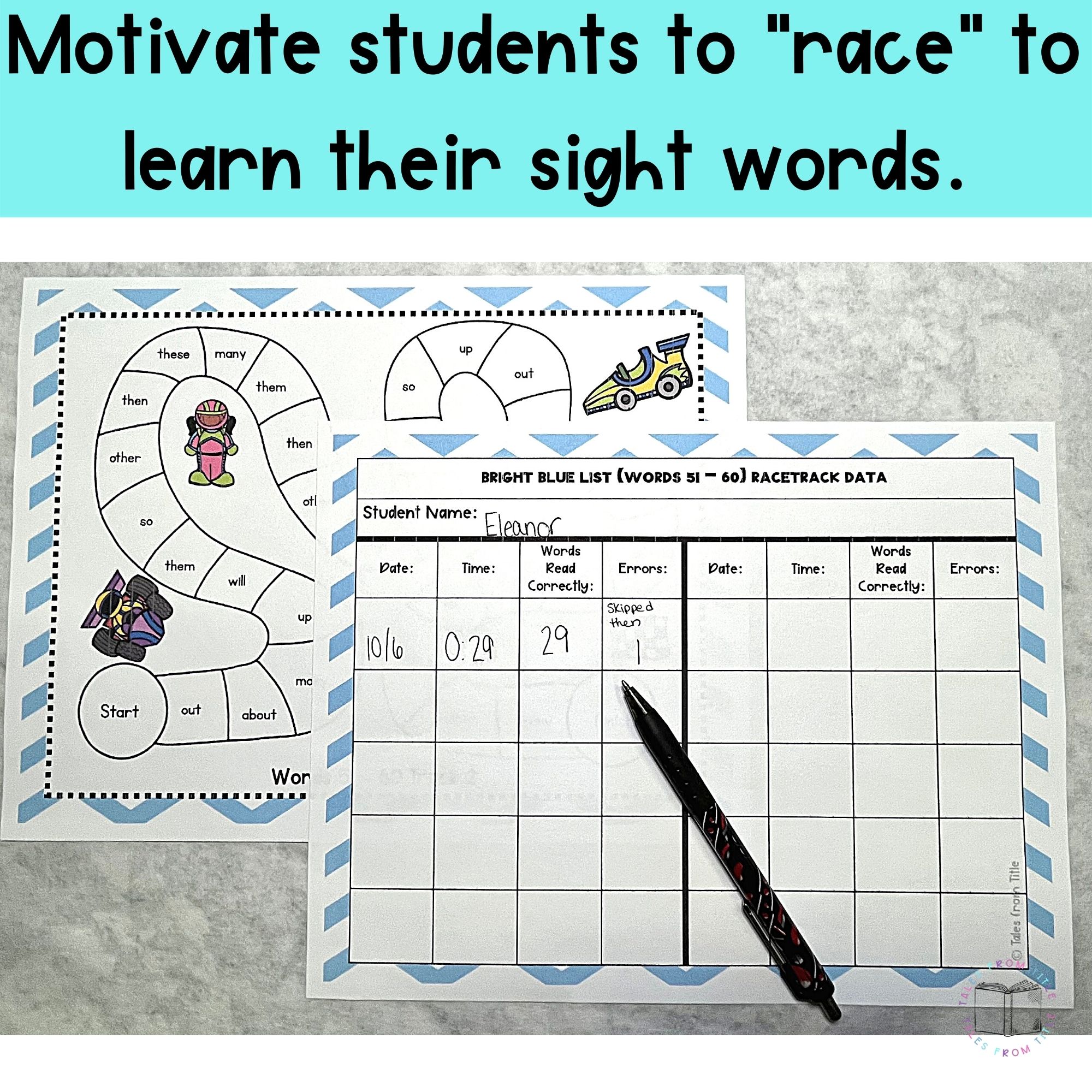 Fry Sight Word Fluency Racetracks | Words 51 - 60 | Printable | Made By ...