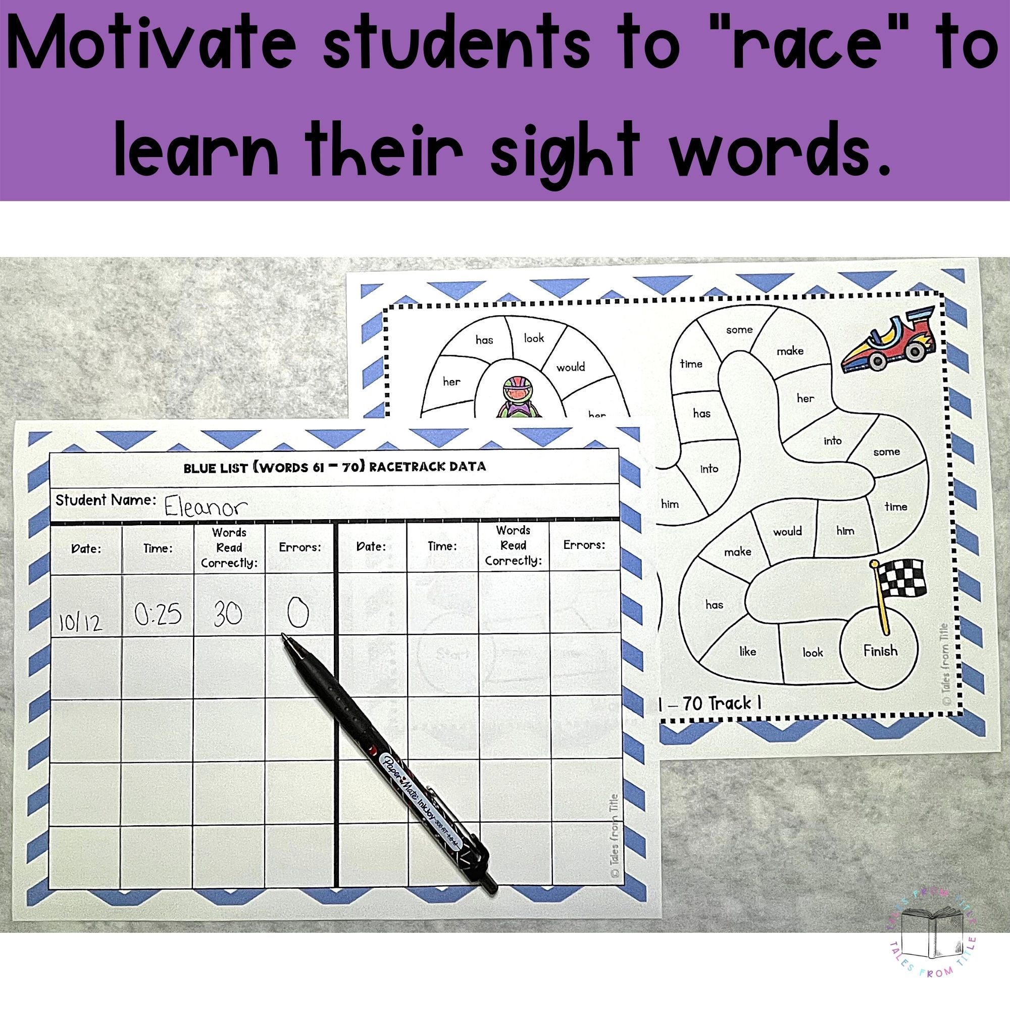 Fry Sight Word Fluency Racetracks | Words 61 - 70 | Printable - Made By ...