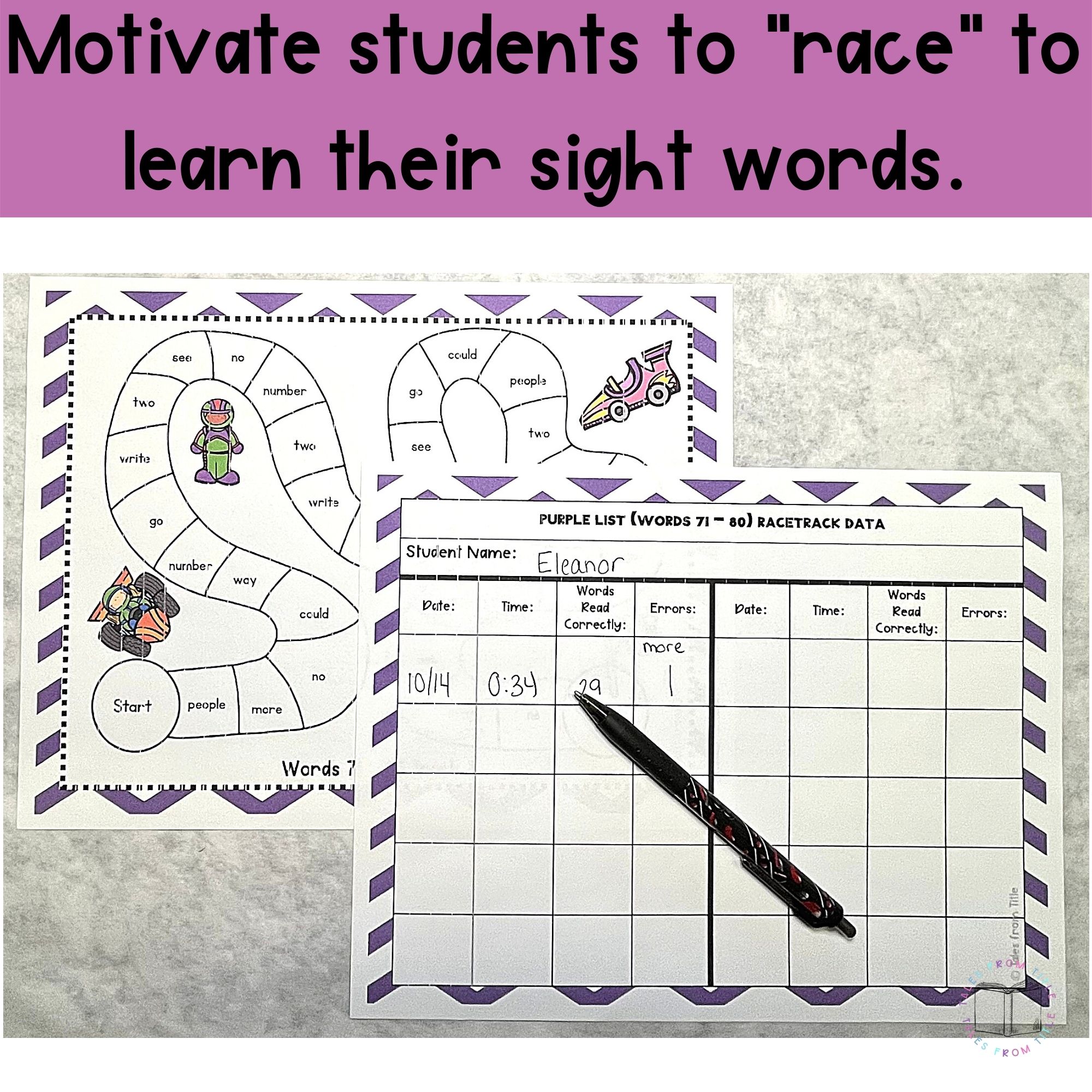 Fry Sight Word Fluency Racetracks | Words 71 - 80 | Printable | Made By ...
