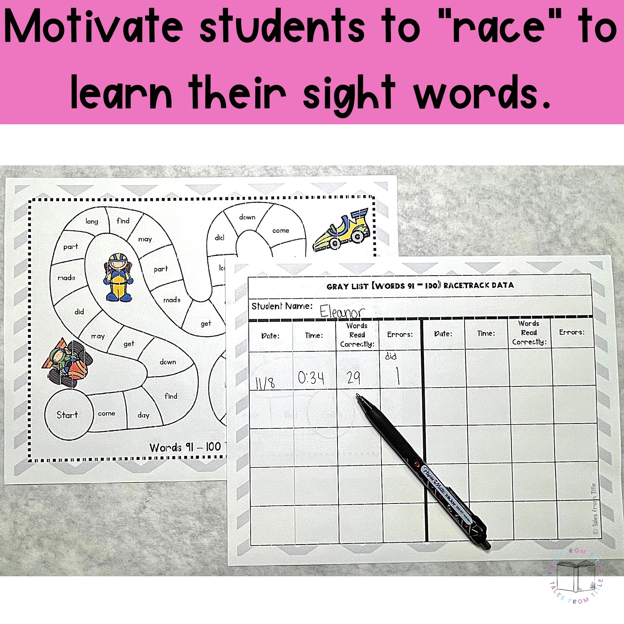 Fry Sight Word Fluency Racetracks | Words 91 - 100 | Printable | Made ...