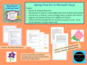 Spring Pixel Art in Microsoft Excel or Google Sheets - Made By Teachers