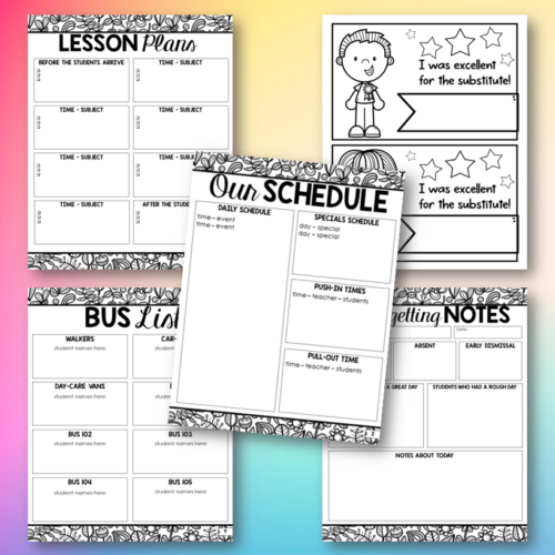 Editable Substitute (Sub) Binder | Made By Teachers