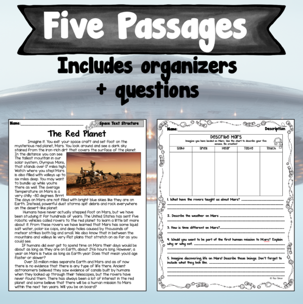 Space Nonfiction Text Structure Passages - Made By Teachers