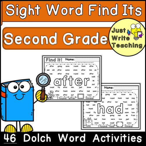 Dolch Second Grade Sight Word Find It Activities - Made By Teachers