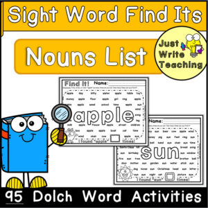 Dolch Nouns List Sight Word Find It Activities | Made By Teachers
