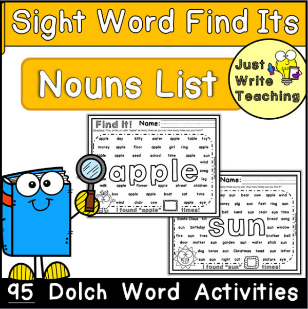 Dolch Nouns List Sight Word Find It Activities - Made By Teachers