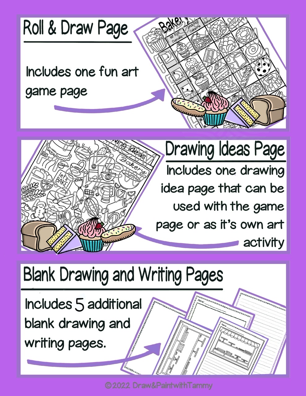 Bakery Store Roll and Draw Printable Art Game and Art Sub Lesson | Made ...